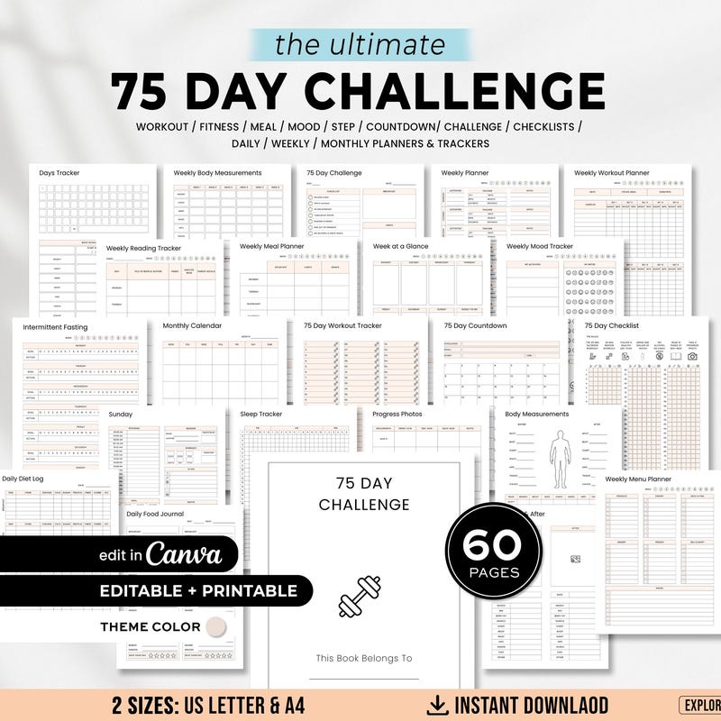75 Hard Printable - Etsy