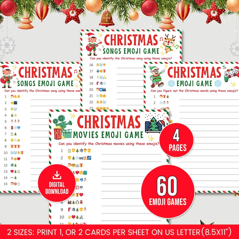 Christmas Song Emoji Game With Answer Key - Etsy