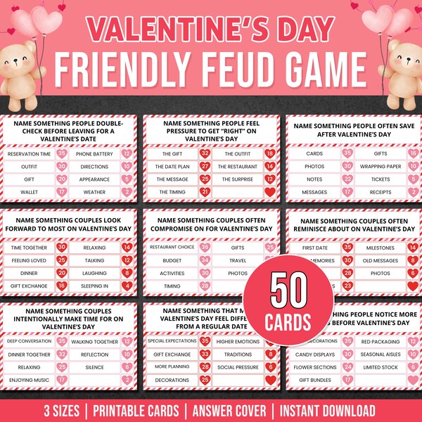 Valentines Day Family Feud - Etsy