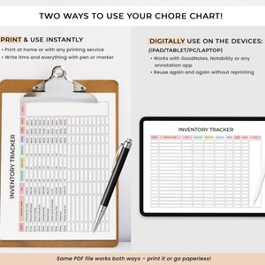 Editable Inventory Tracker, Business Product Inventory List, Inventory Management Form ...