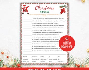 Christmas Riddles Game, Christmas Riddle Me This Game, Holiday Riddles ...