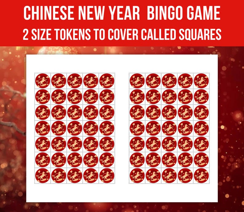 Chinese New Year Bingo, 100 Bingo Cards, Chinese New Year Bingo Cards ...