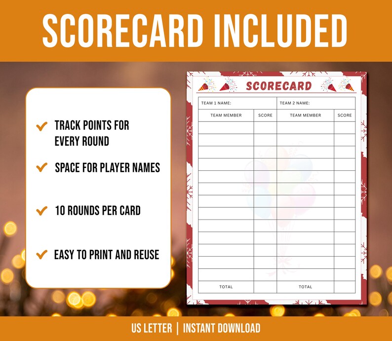 New Year's Eve Taboo Game, Holiday Party Game, Family Party Game ...