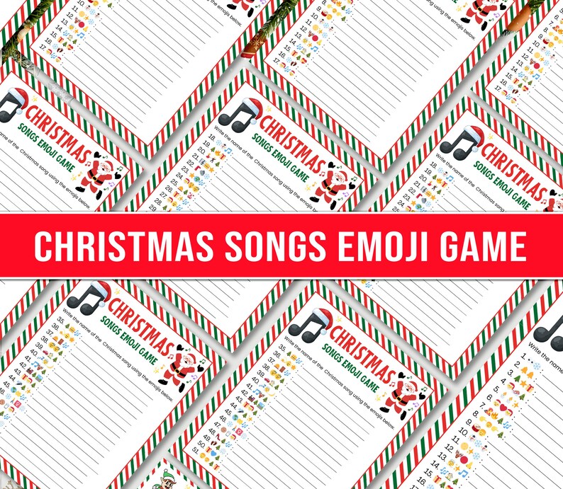 Christmas Song Emoji Game, Christmas Party Game, Fun Christmas Game ...