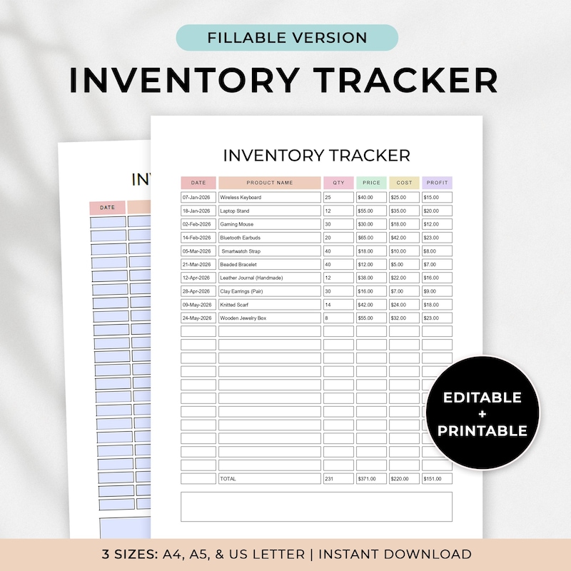 Inventory Loss Tracker - Etsy