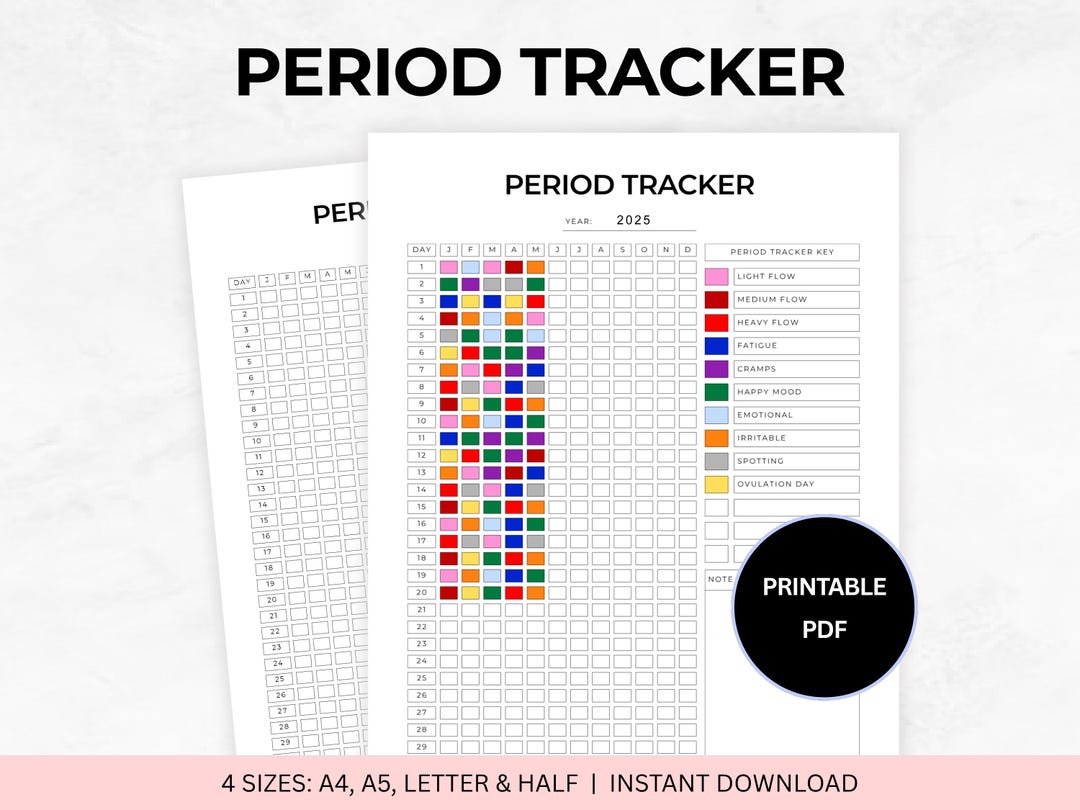 Period Tracker Printable, Journal Printable, Period Tracking, Period ...