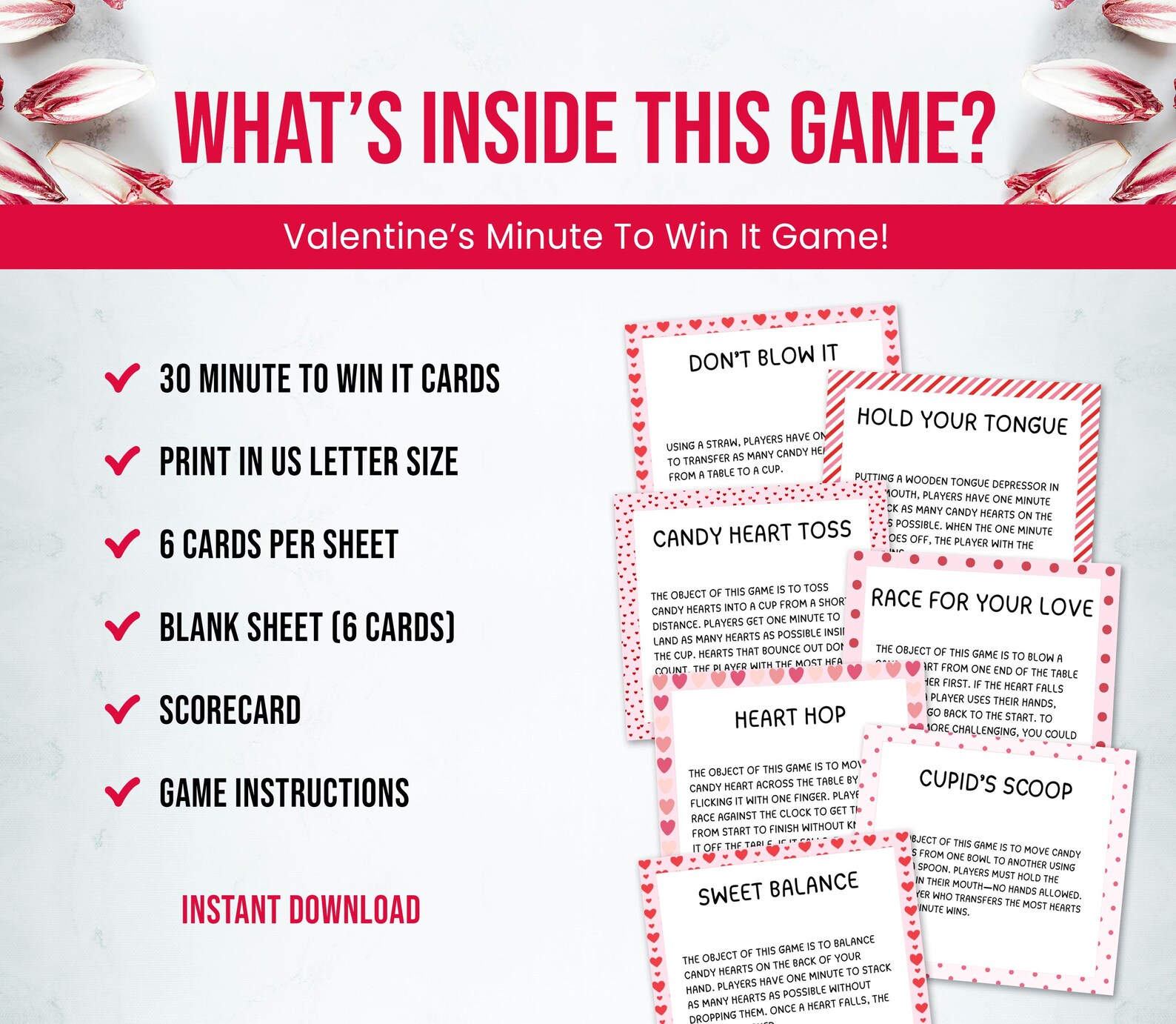Valentine's Day Minute to Win It Games, 30 Minute to Win It Party Games ...