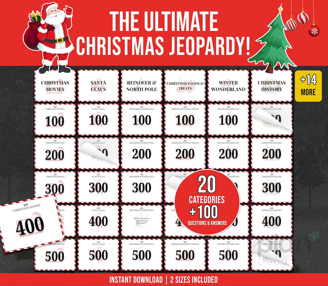 Christmas Jeopardy Game Bundle, Christmas Jeopardy Printable, Holiday ...