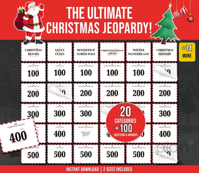 Christmas Jeopardy Game Bundle, Christmas Jeopardy Printable, Holiday ...