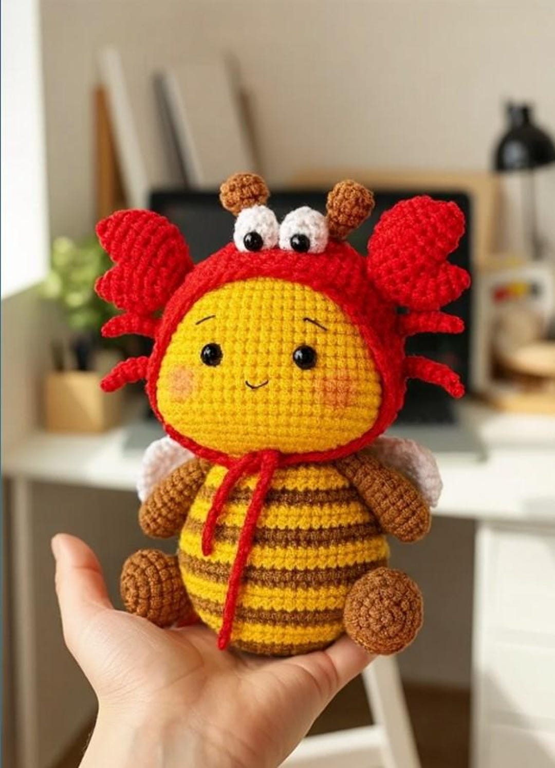 Amigurumi Bee Crab Crochet Pattern PDF, Unique Hybrid Plush Toy DIY ...