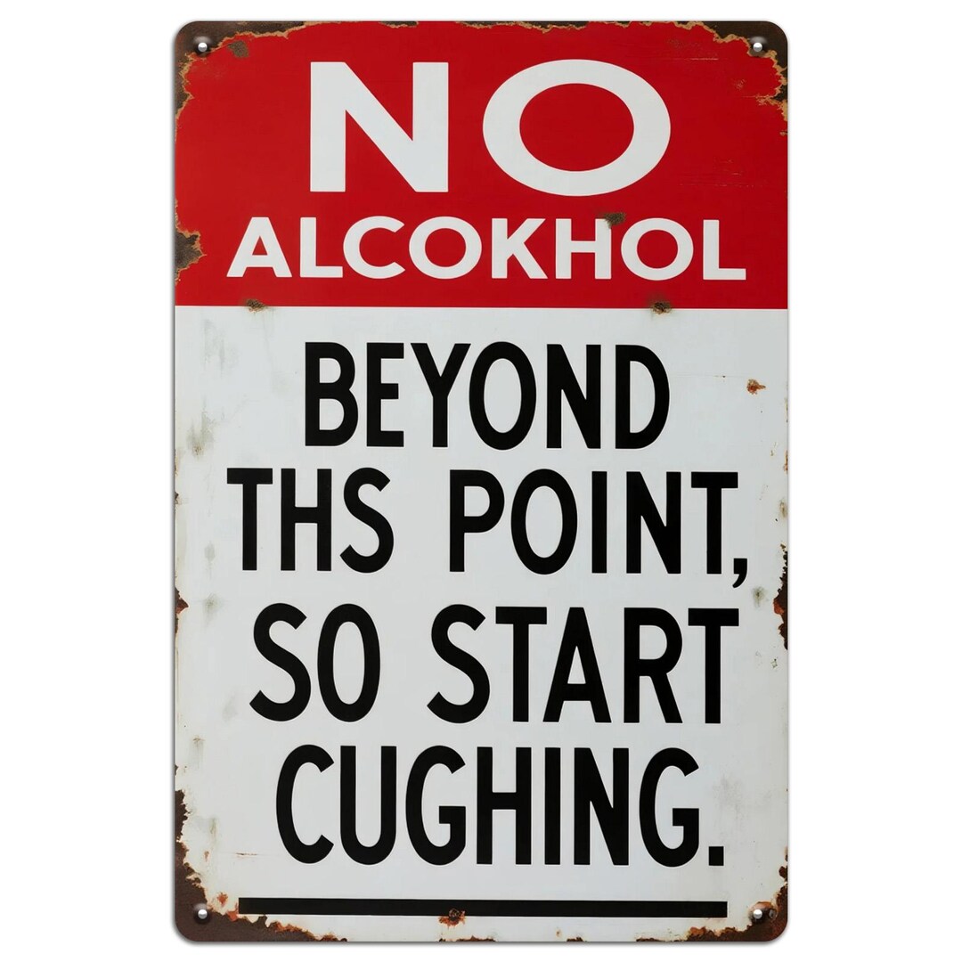 Retro No Alcohol Metal Sign: Funny Deer Hunting Bar Decor - Etsy