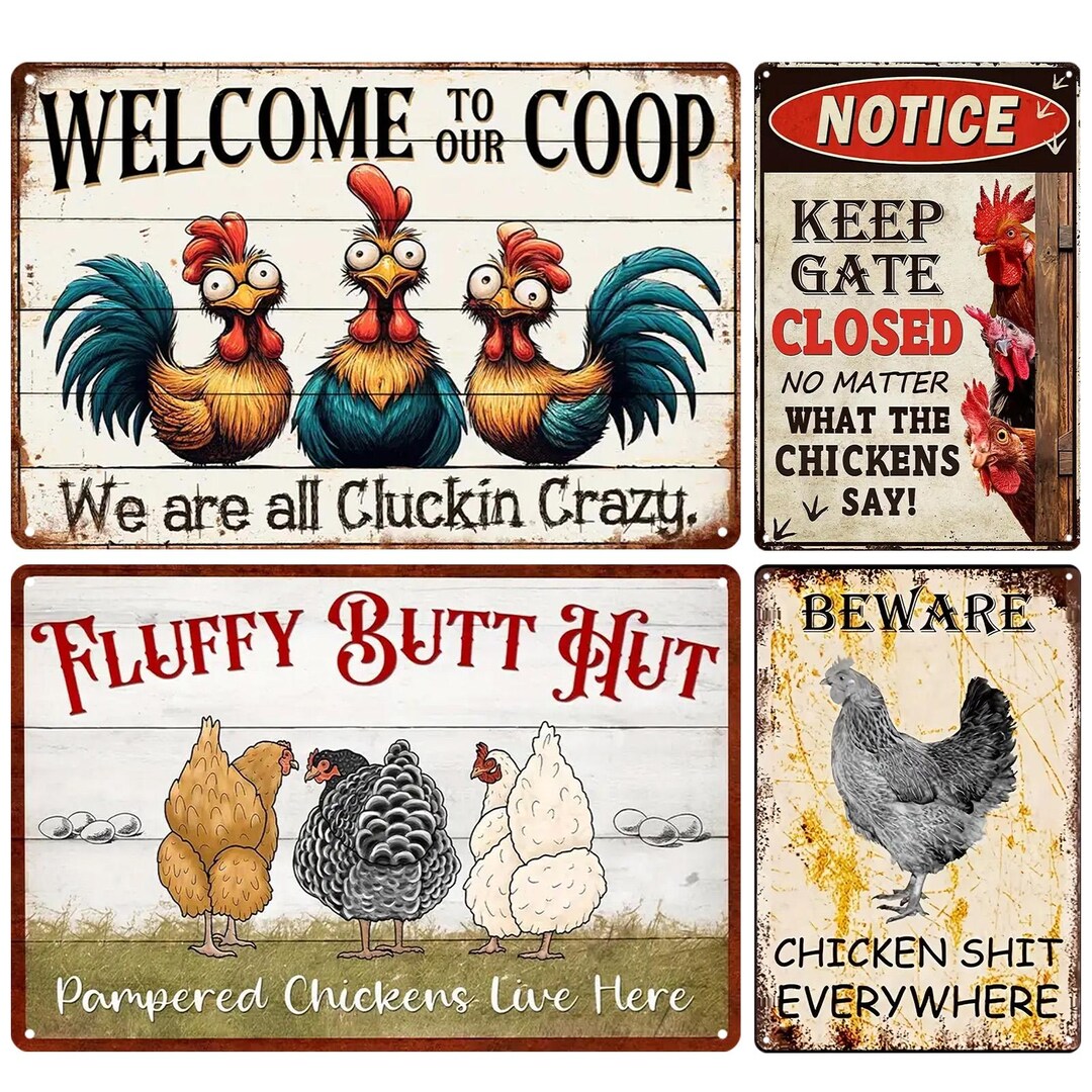 Funny Chicken Coop Metal Sign: Rustic Farmhouse Hen House Decor - Etsy
