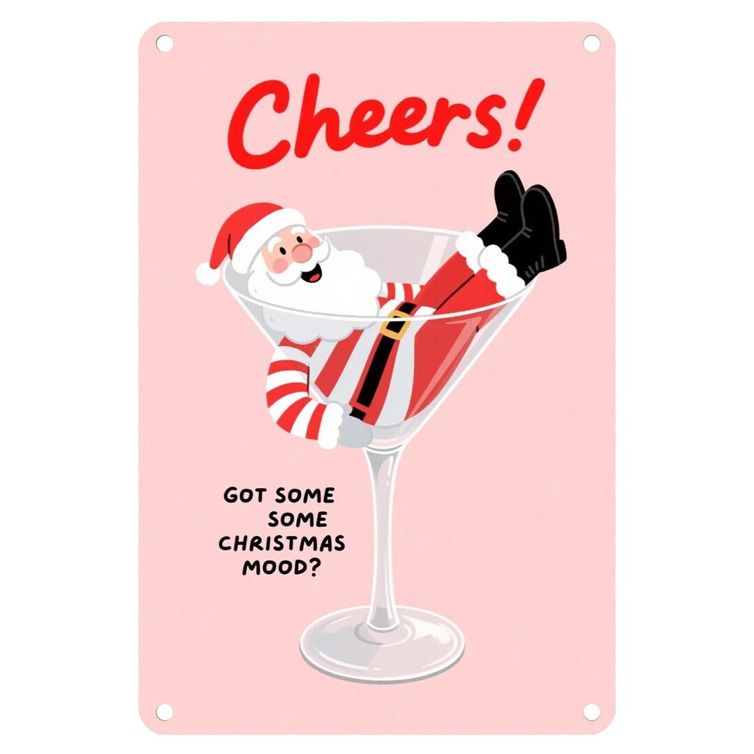 Funny Santa Claus Bar Sign: Christmas Holiday Metal Wall Art - Etsy