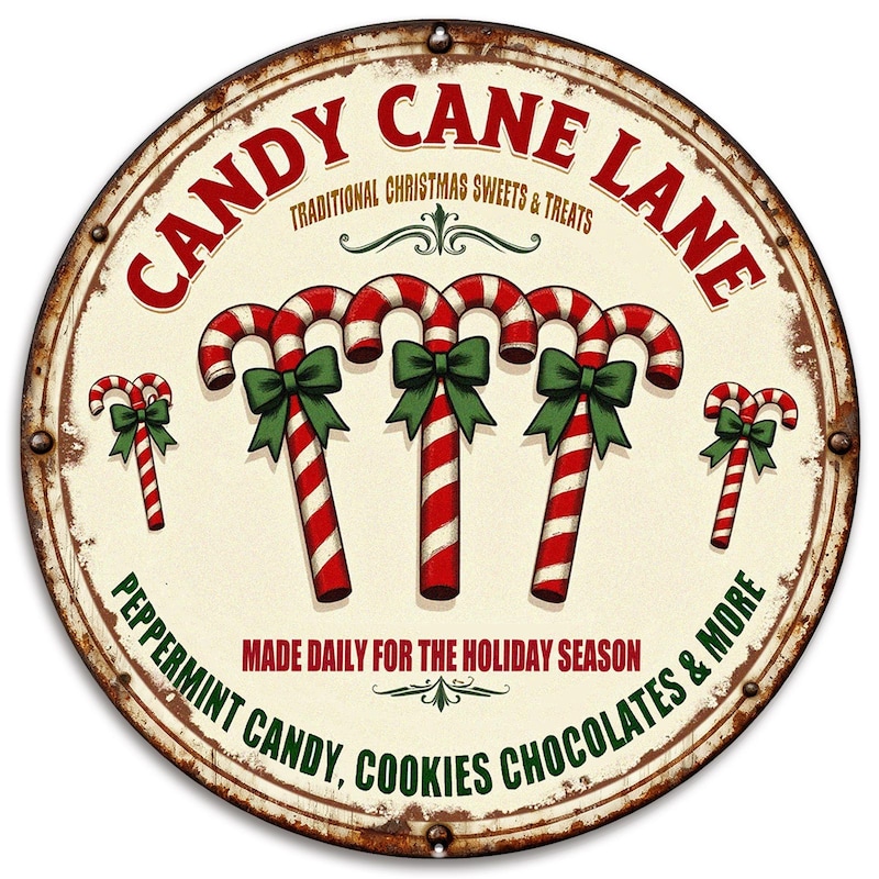 Candy Cane Lane Sign - Etsy