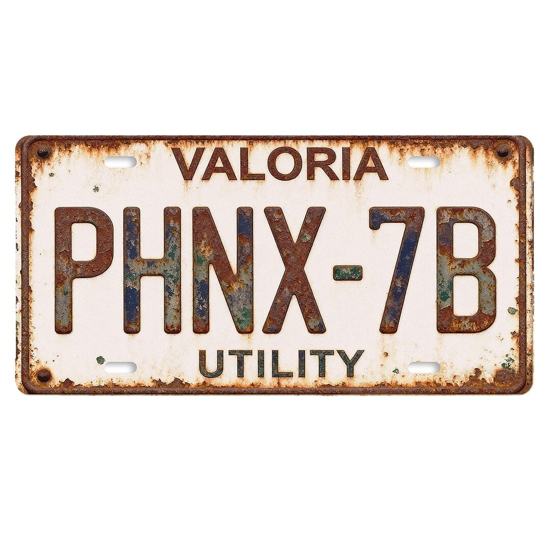 Rustic License Plate Wall Decor, VALORIA PHNX-7B Utility Sign - Etsy