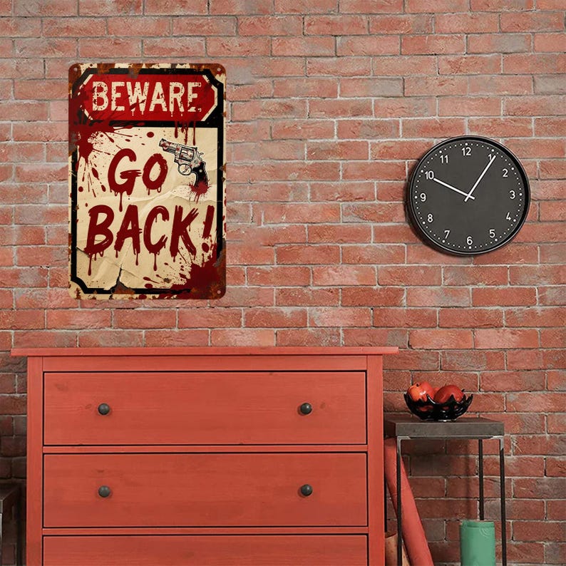 Scary Bloody Metal Horror Sign: Haunted House Halloween Decor - Etsy