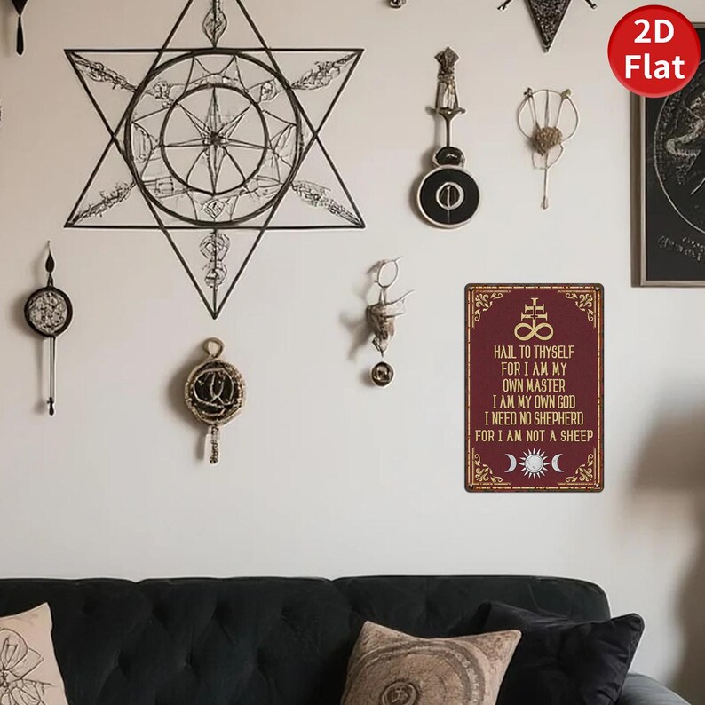 Occult Metal Sign: Gothic Home Altar Decor, Pagan Witch Symbol - Etsy