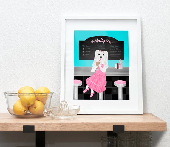 Maltese Art Print Malt Shop Decor 50's Diner Kitchen - Etsy UK