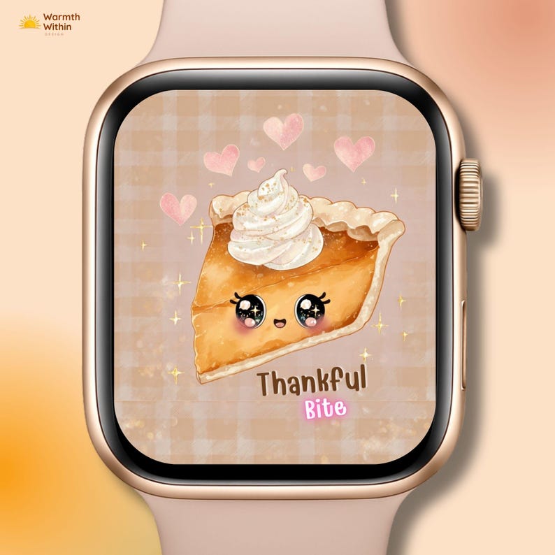 Kawaii Pumpkin Pie Apple Watch Face – Cute Thanksgiving Wallpaper ...