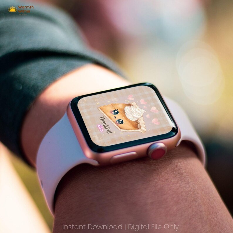 Kawaii Pumpkin Pie Apple Watch Face – Cute Thanksgiving Wallpaper ...