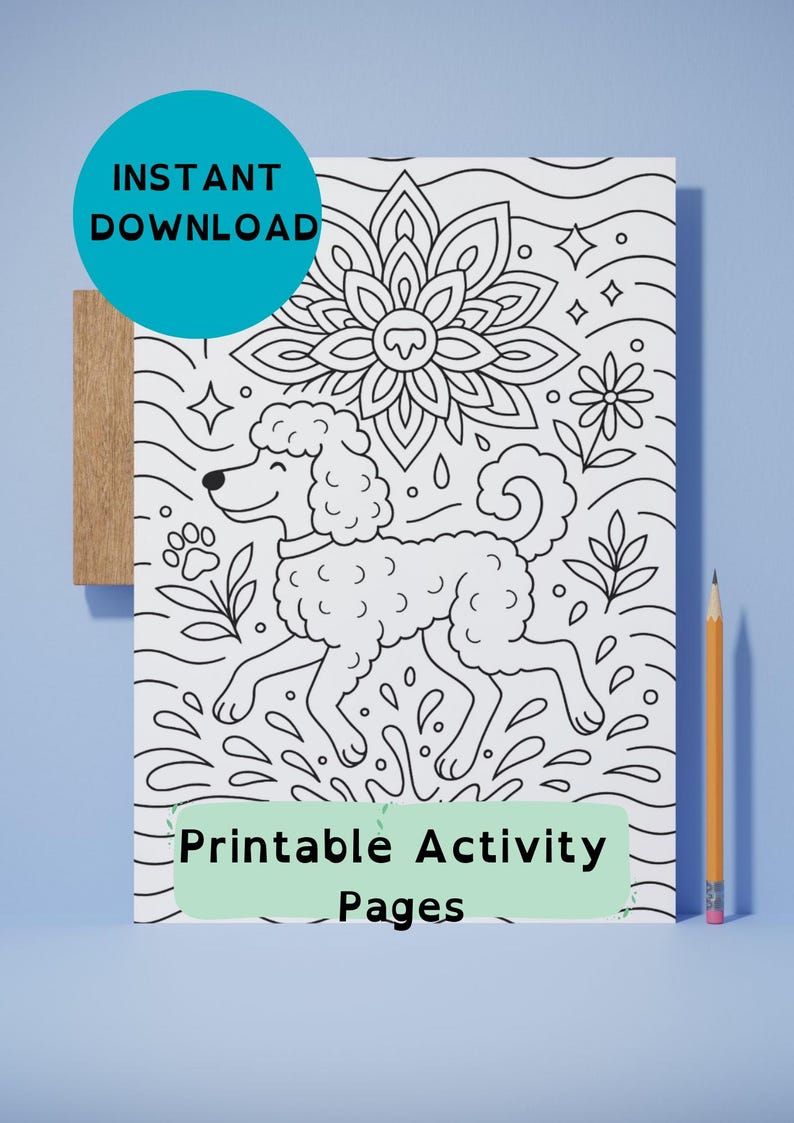 Printable Dog Themed Mindful Colouring Sheets for Adults, Teens: 30 ...
