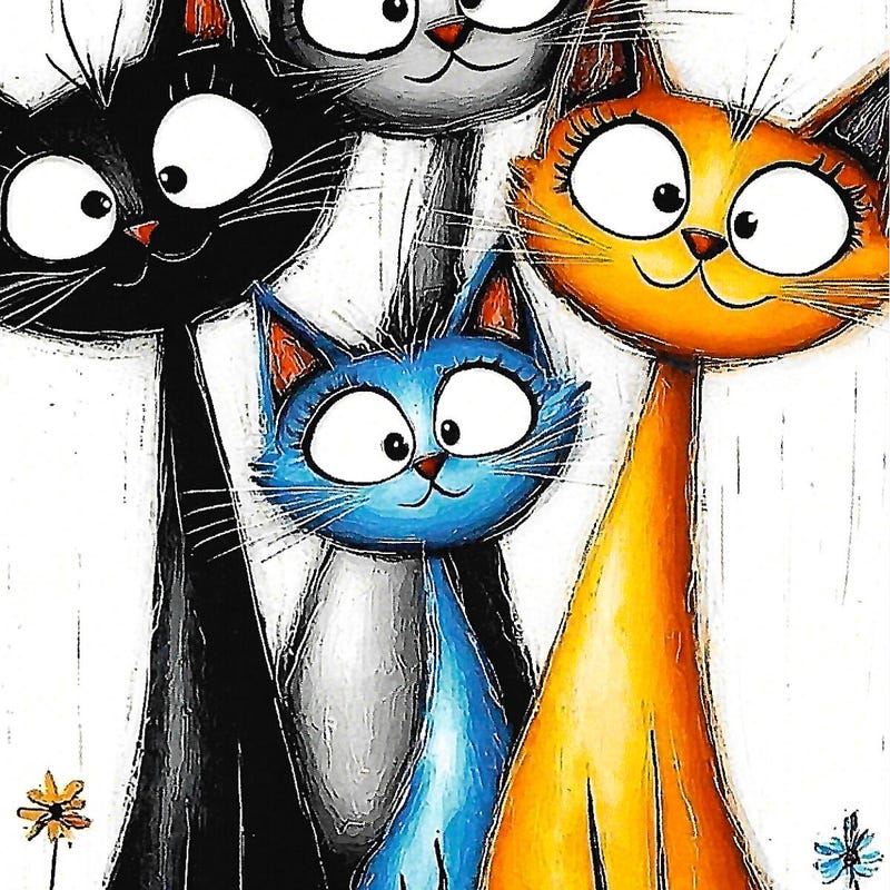 Blank Cat Art Cards - Etsy