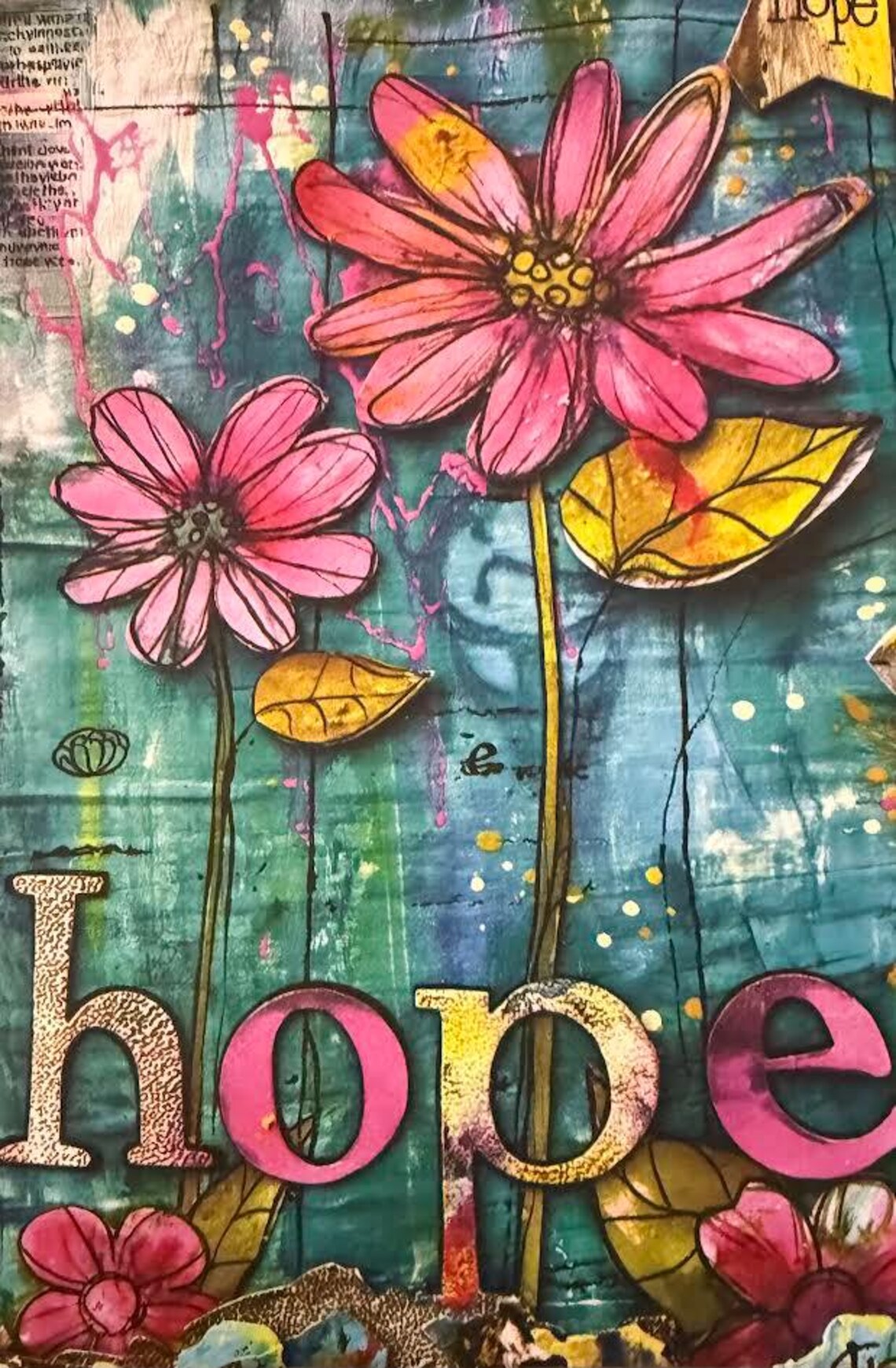 Inspirational "hope" Postcard: Lightly Distressed Hope, Kindness, Peace ...