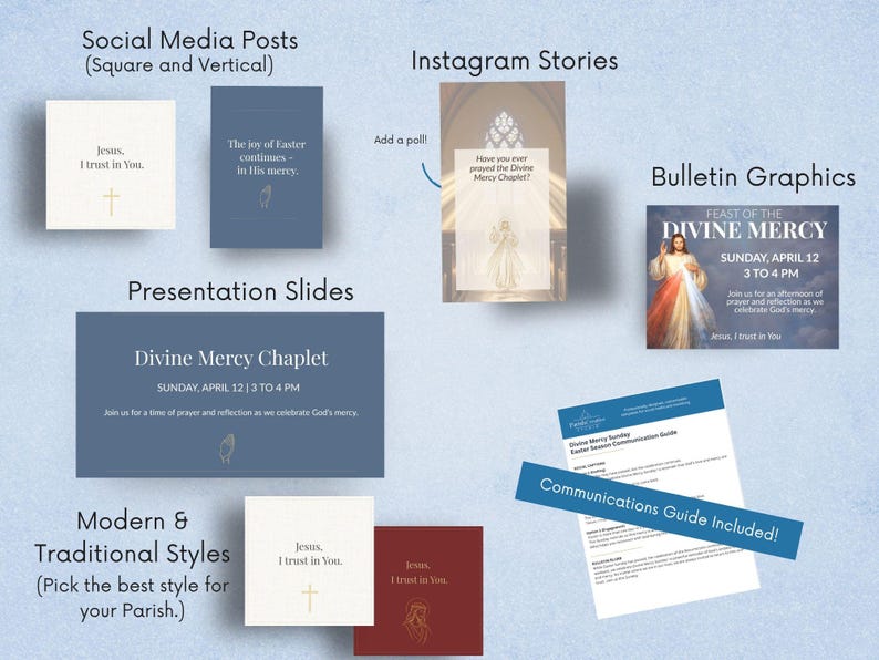 Divine Mercy Sunday Social Media Kit | Catholic Canva Templates ...