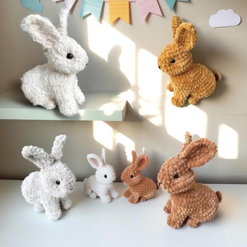 Baby Rabbit Crochet Pattern PDF, Cute Amigurumi Bunny Toy, Easy Crochet ...