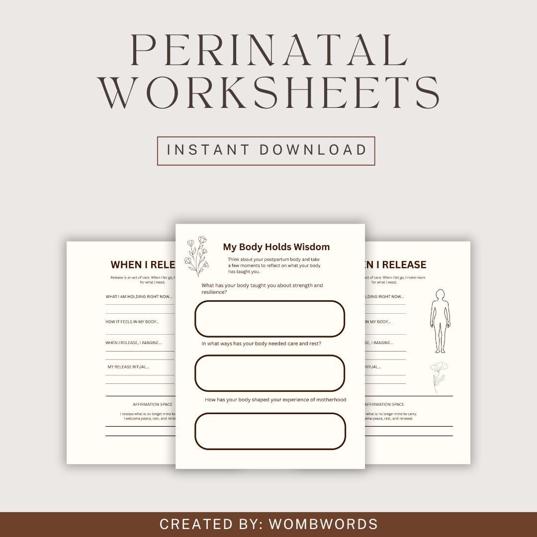 Perinatal Support Worksheets for Mothers & Providers - Etsy