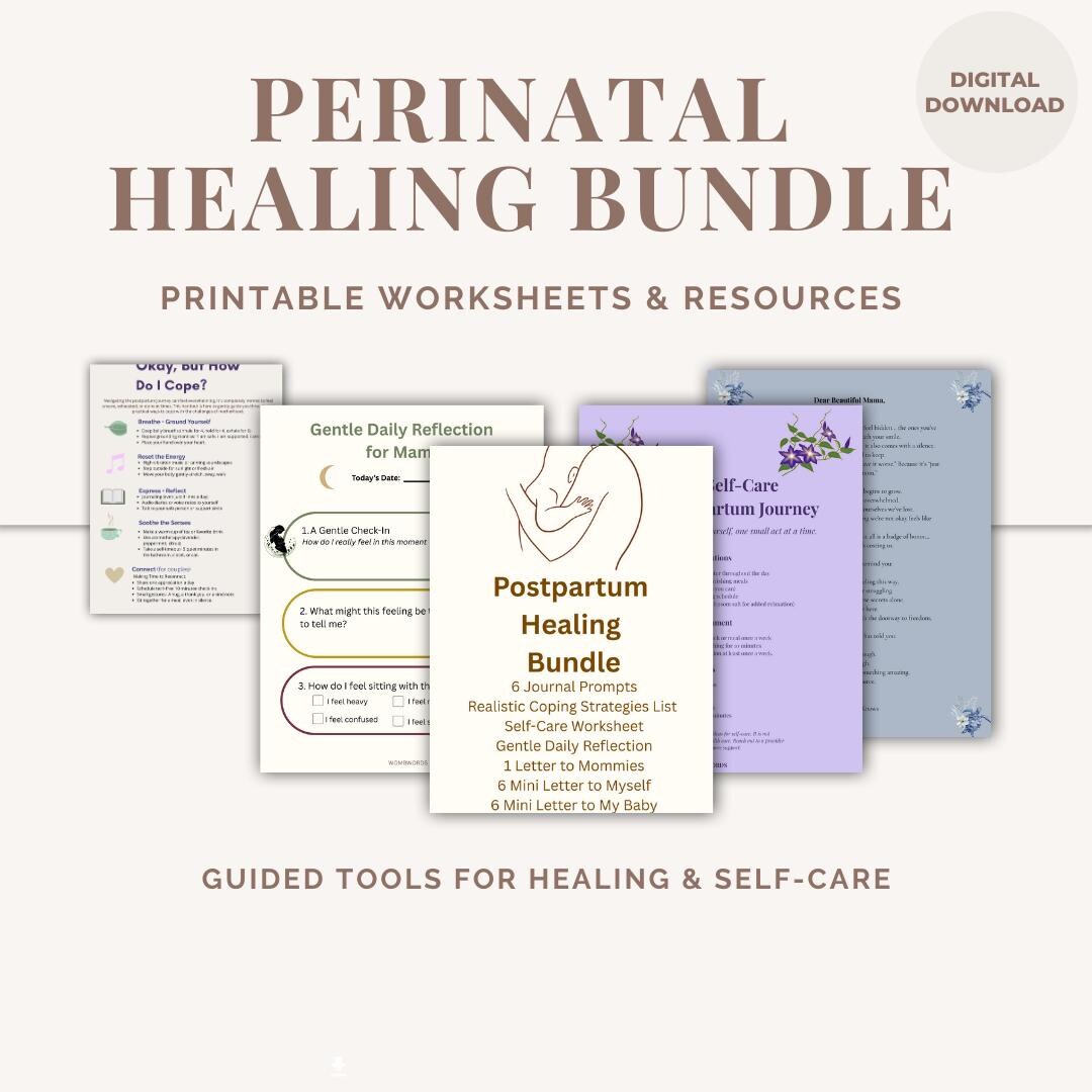 Perinatal Healing Bundle | Printable PDF Worksheets for Postpartum ...