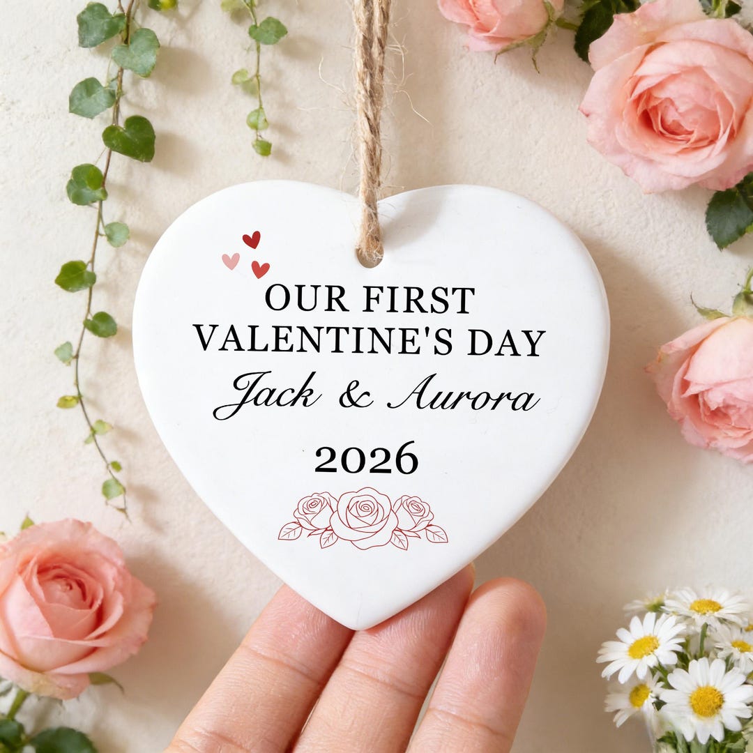 Our First Valentines Day Ornament 2026, Custom Couple Ornament, First ...