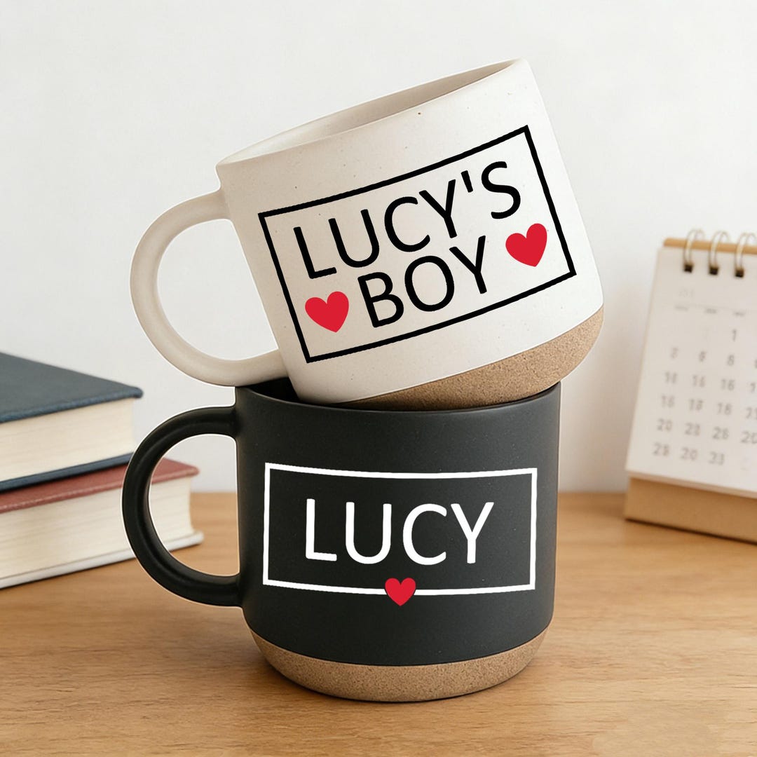 Custom Ceramic Mugs With Couple Names, Valentine's Day Coffee Mugs ...