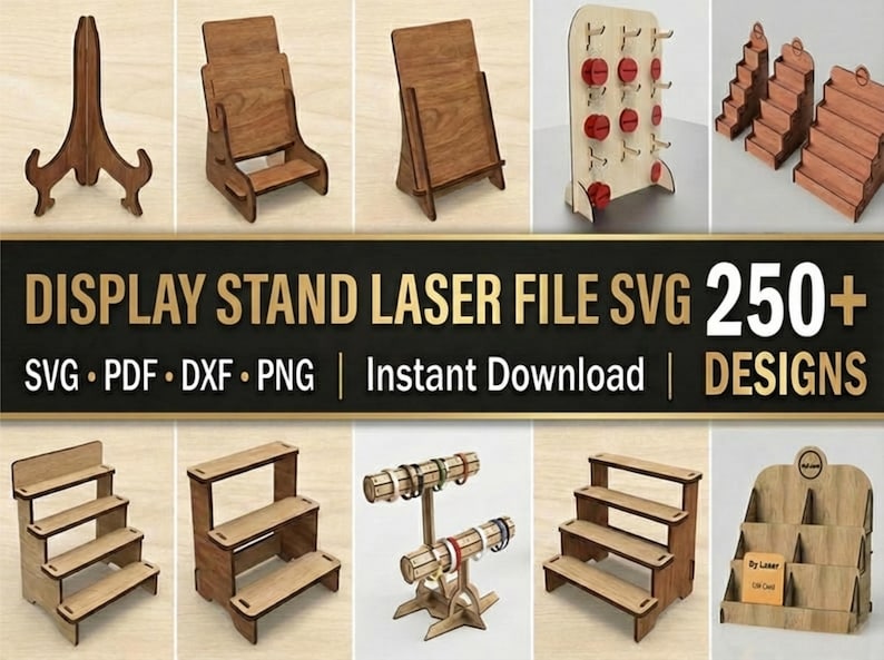 Display Stand Laser File SVG Bundel 250+ Designs - Etsy