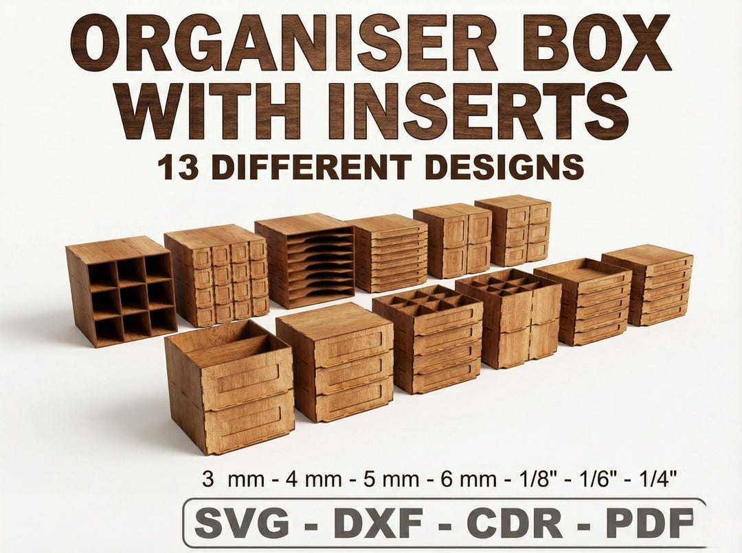 Laser Cut Organizer Box Drawers Modular Storage Inserts - Etsy