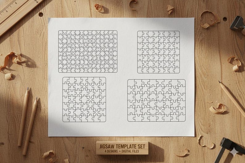 Puzzle SVG Templates | Jigsaw Puzzle Laser Cut Files Bundle - Etsy