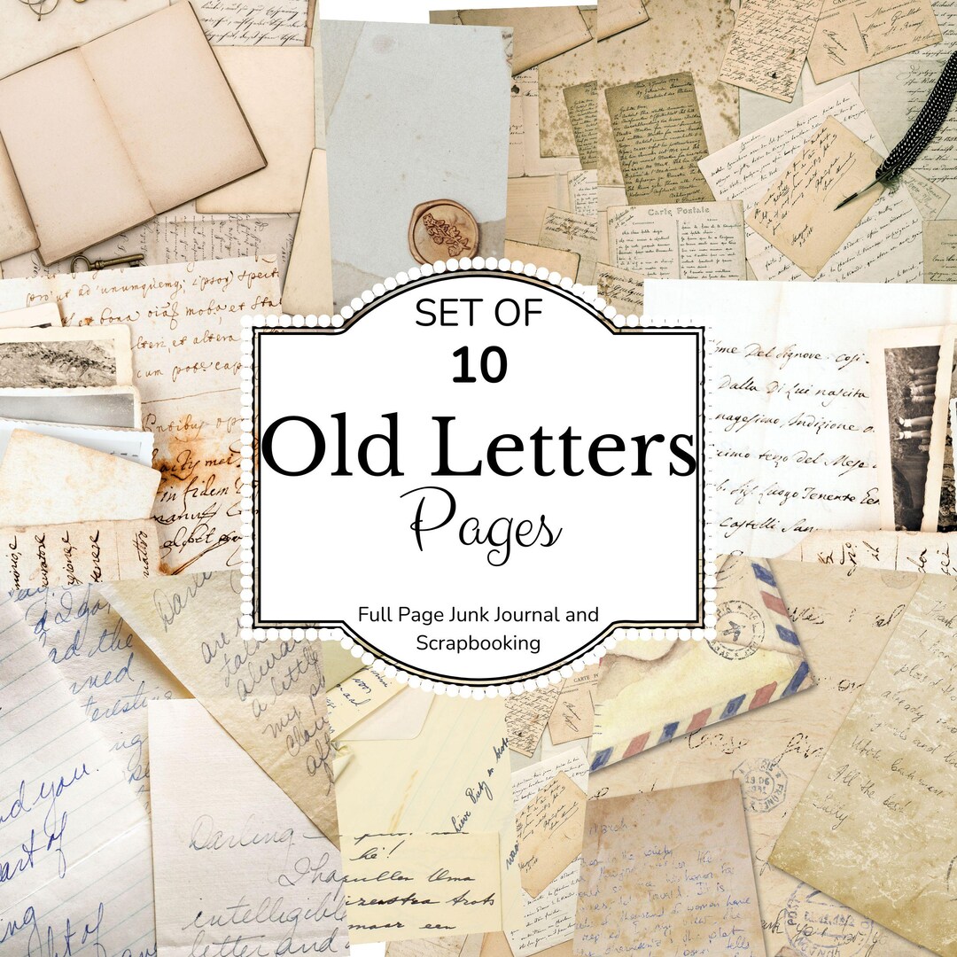 Old Letters Junk Journal Pages: Printable Ephemera (PDF, PNG Digital ...
