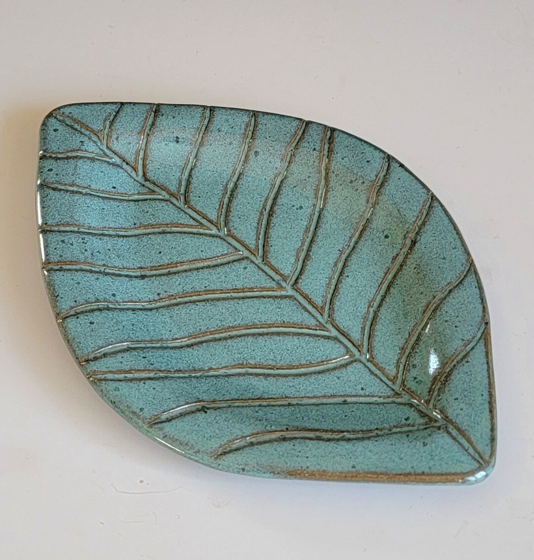 TURQUOISE LEAF PLATE Horderves Plate Spoon Rest Turquoise - Etsy