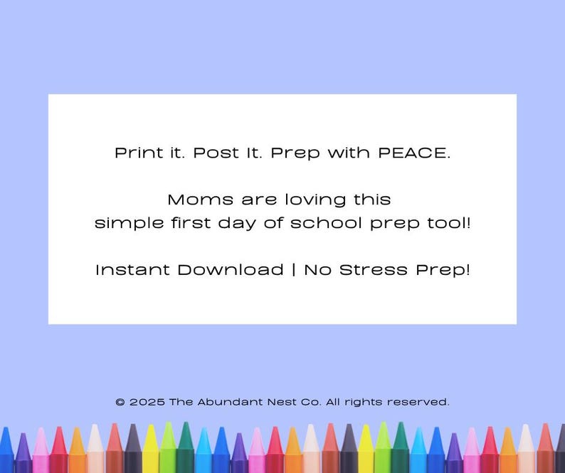 First Day of School Checklist Printable | Morning Routine Chart for ...