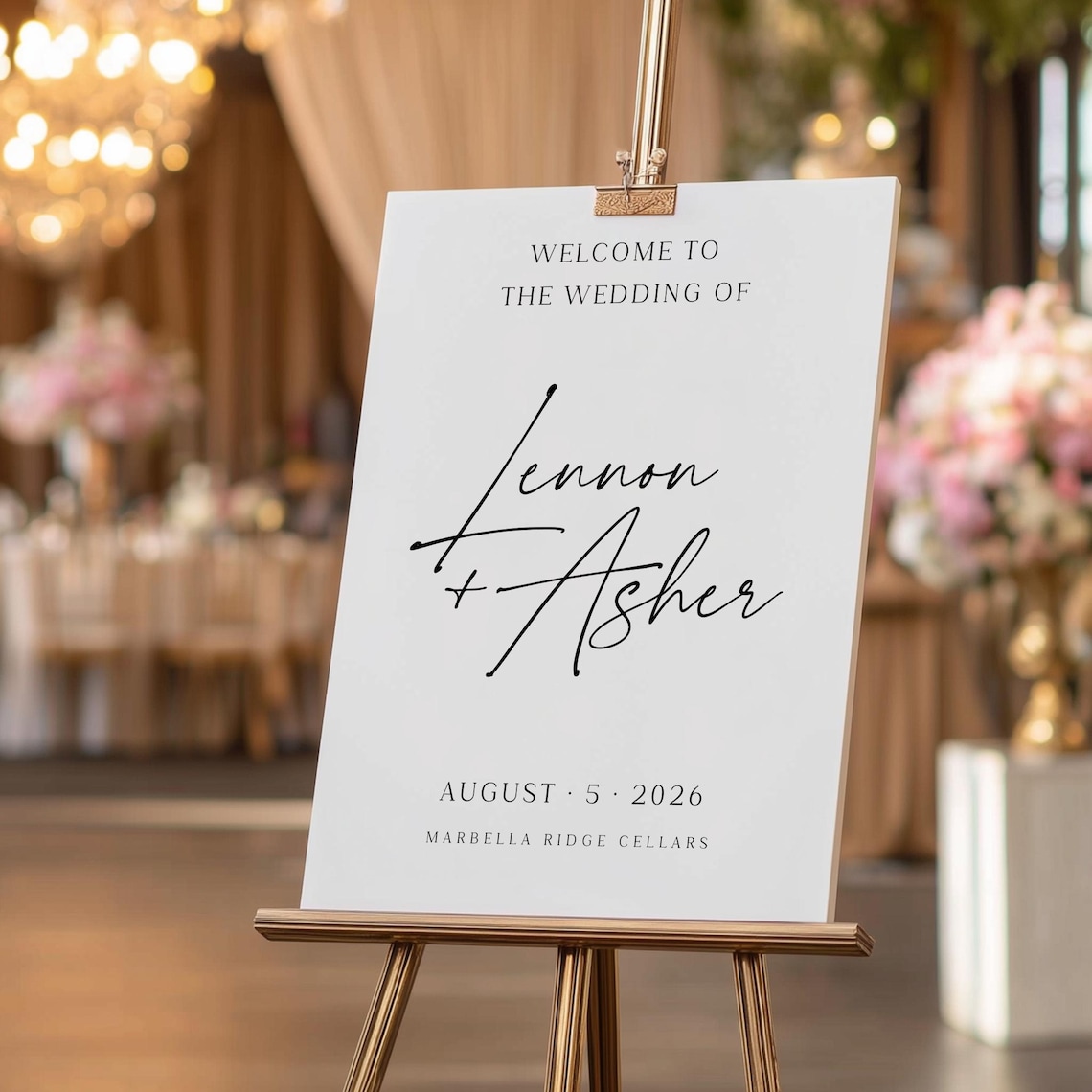 Luxury Wedding Welcome Sign Template, Editable Printable Reception or ...