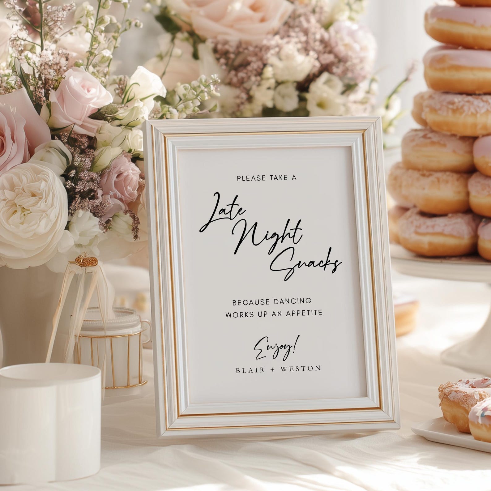 Late Night Wedding Snacks Sign Template, Printable Reception Snack ...