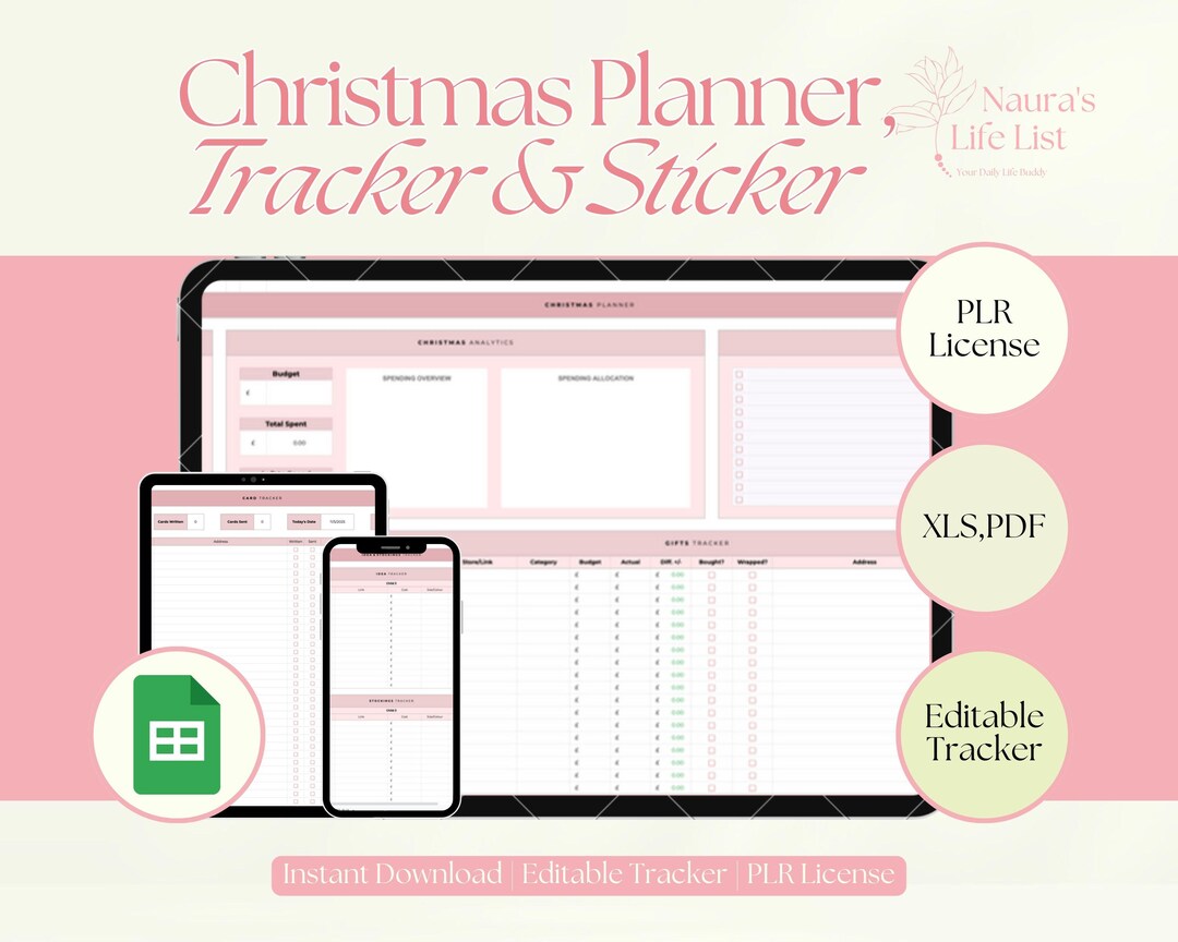 Digital Christmas Planner | Gift & Budget Tracker | Printable Holiday ...