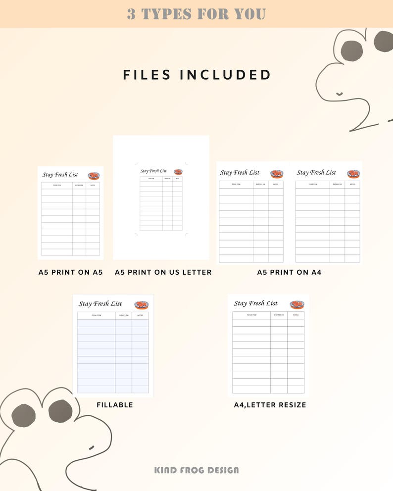 Stay Fresh Tracker | Printable Food Expiration Date List | Pantry & Fridge Inventory Sheet | PDF ...