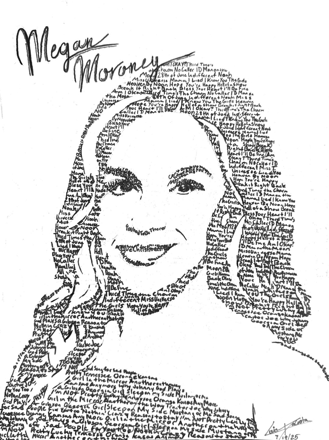 Megan Maroney Stencil Art – Text Portrait | Country Music Wall Art ...