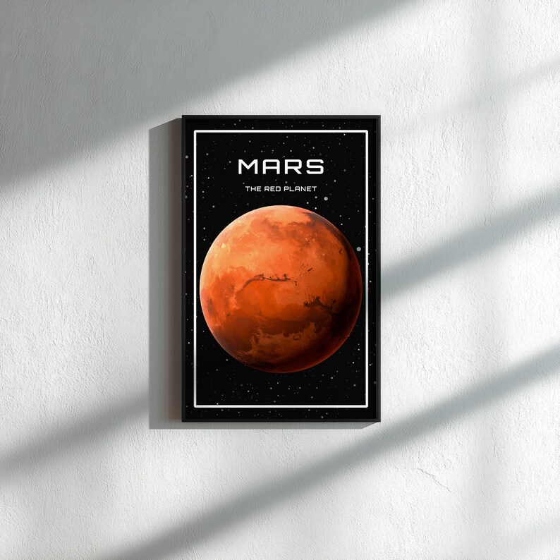 Mars Poster - Mars Illustration - Mars Print - Space Print - Space ...