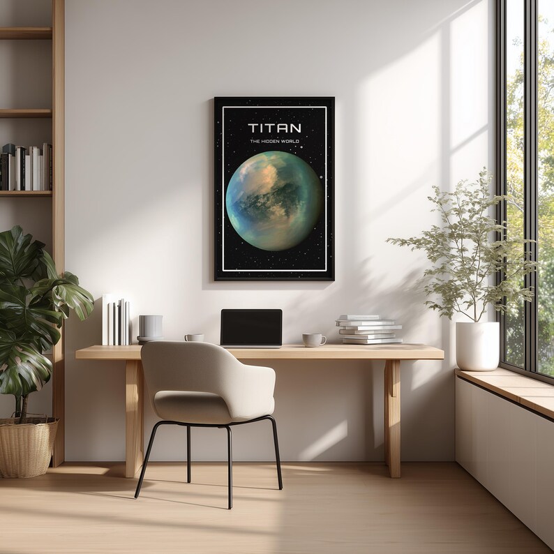 Titan Poster - Titan Illustration - Titan Print - Space Print - Space ...
