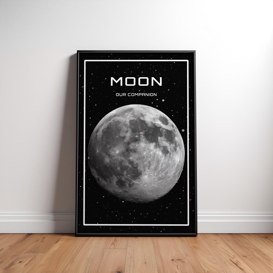 Moon Poster - Moon Illustration - Moon Print - Space Print - Space ...
