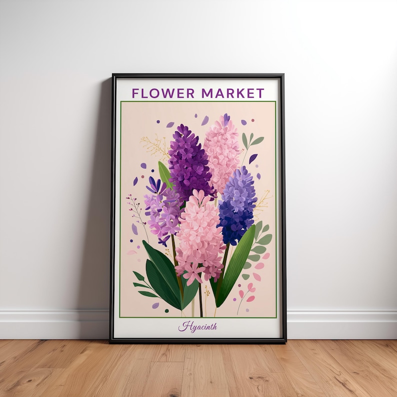 Hyacinth Poster – Hyacinth Print – Flower Wall Art – Hyacinth ...