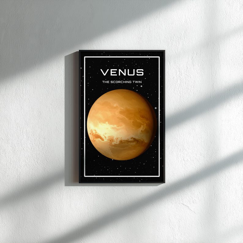 Venus Poster - Venus Illustration - Venus Print - Space Print - Space ...