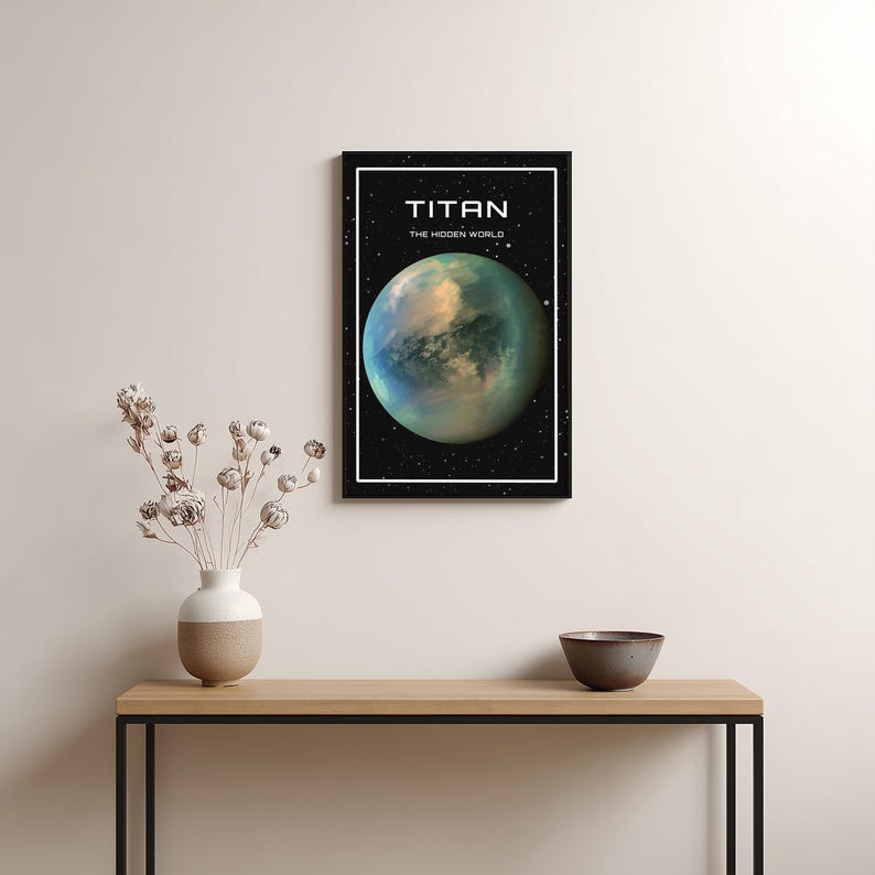 Titan Poster - Titan Illustration - Titan Print - Space Print - Space ...